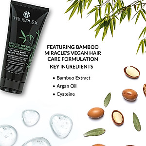 Trueplex KERATHERAPY Bamboo Miracle Reconstructor Bond Repair Treatment, 6 oz., 178 ml - Vegan Thermal Protection & Hair Strengthener for Damaged Hair with Argan Oil, Cysteine, & Bamboo Extract