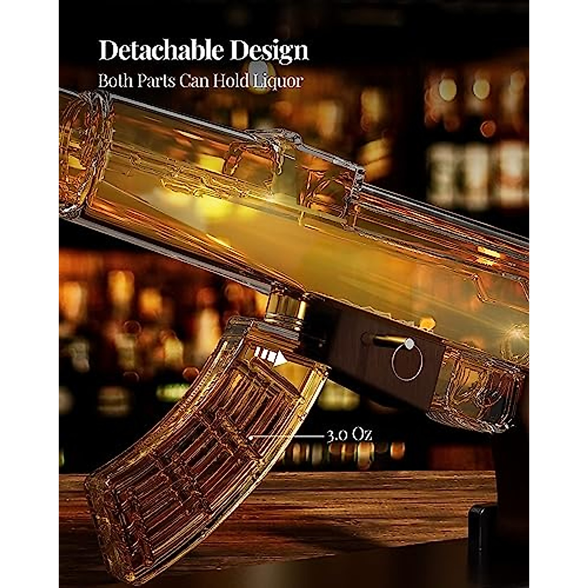 Gifts for Men Dad, Kollea 17.6 Oz Whiskey Decanter Set with 3 Oz Detachable Liquor Dispenser 6.75 Oz Glasses, Unique Mens Birthday Gift Ideas from Daughter, Funny Military Retirement Present