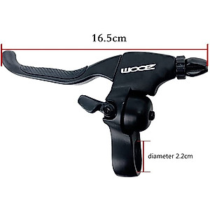 catazer MTB Disc Brake Lever Aluminum Alloy Disc Brakes Lever with Bell Mountain Bike Bicycle Brake Handle Crank Ring (1 Pair with Bell)