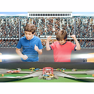Far Out Toys NASCAR Crash Circuit Ultimate Road Course Bundle with Huge Race Track, Winner’s Circle, 4 Cars Total | Electric Powered, Over 6 Ft Assembled | Capture The Momentum and Thrill of Nascar