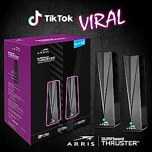 ARRIS Surfboard Thruster Wi-Fi 6E Gaming Acceleration Kit W6B | Dedicated 6GHz Band | 2.5 Gbps Port | Works with Any Wi-Fi Router/Mesh System | Optimized Connectivity for PC or Console