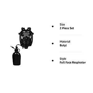 MIRA SAFETY M Certified CBRN Full Face Gas Mask Reusable Respirator Professional Grade (CM-6M Mask WITH Drinking System), 2 Piece Set