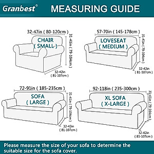 Granbest Water-Repellent Sofa Cover Luxury Thick Couch Covers for Dogs Stylish Jacquard Pattern Stretch Sofa Slipcover Non Slip Furniture Protector with Foam Sticks(Large,Gray)