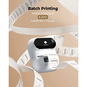 Phomemo M110 Label Printer - Bluetooth Portable Label Maker No Ink, Mini Barcode Label Printer for Retail, Address, Barcode, Home, for PC/Mac, iOS/Android with 3pack Most Used Labels, Snow White