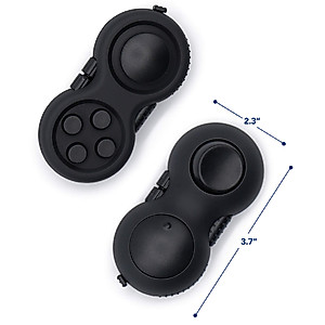 DUDDY-CAM™ Fidget Pad 8 Fun Features, Handheld Fidget Retro Controller Game Pad, Focus Toy, Anxiety Stress Relief Sensory for Children, Adults, ADD, ADHD & Skin Picker + Lanyard (Colorful)