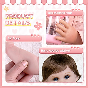 Aori Reborn Baby Dolls - 22 inch Lifelike Realistic Baby Girl Doll with Feeding Toy Accessories for Kids 3+