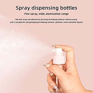 7 Piece Set 50ml Empty Plastic Travel Bottles Containers, Plastic Bottle Squeezed Transparent Sub Bottle Makeup Split Refillable Travel Size Bottles, Carry-On Set for Women/Men (Pink, One Size)