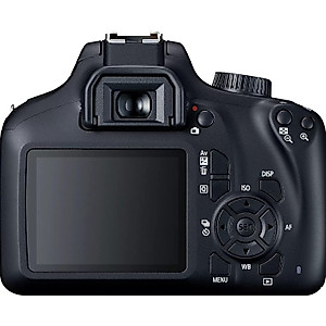 Canon EOS 4000D (Rebel T100) DSLR Camera w/EF-S 18-55mm F/3.5-5.6 Lens + EF 75-300 Lens + Case + Sandisk 64GB Memory Card + 3pc Filter Kit + Tripod + Card Reader + Cleaning Kit (Intl Model) (Renewed)