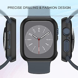 [3 Packs] Case for Apple Watch 40mm SE Series 6 Series 5 Series 4 with Tempered Glass Screen Protector,Hard PC Protective Bumper and Ultra-Thin Face Cover for Iwatch SE/6/5/4 40mm(3 Colors)