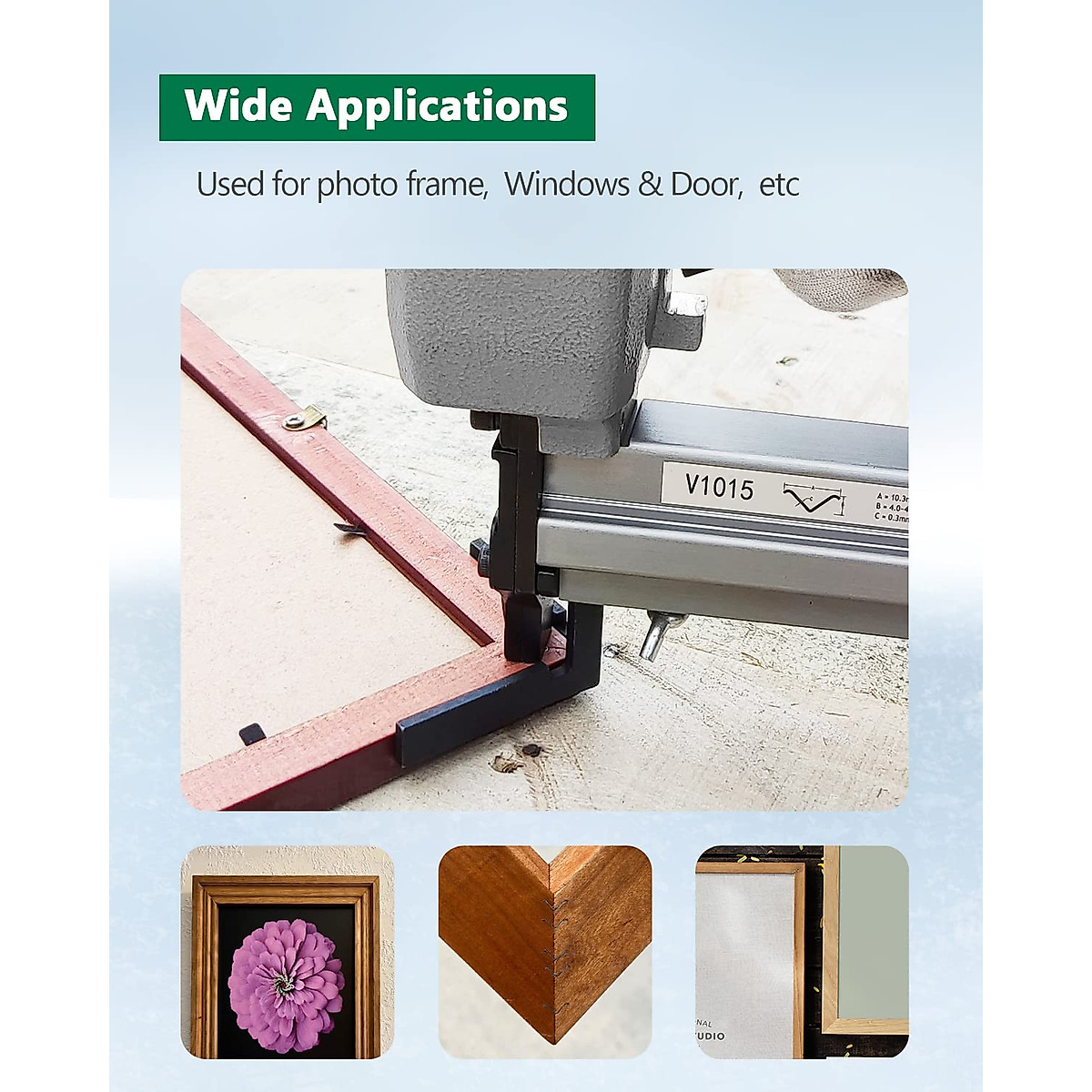 meite Hard Wood Type 10.3mm Diameter V Nails 15mm 19/32-inch Length for Picture Frame Joiner V1015B V-Nailer Joining Gun 4000 PCS