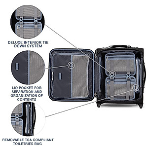 Travelpro Platinum Elite Softside Expandable Carry on Luggage, 2 Wheel Upright Regional Suitcase, USB Port, Men and Women, Shadow Black, Carry On 16-Inch