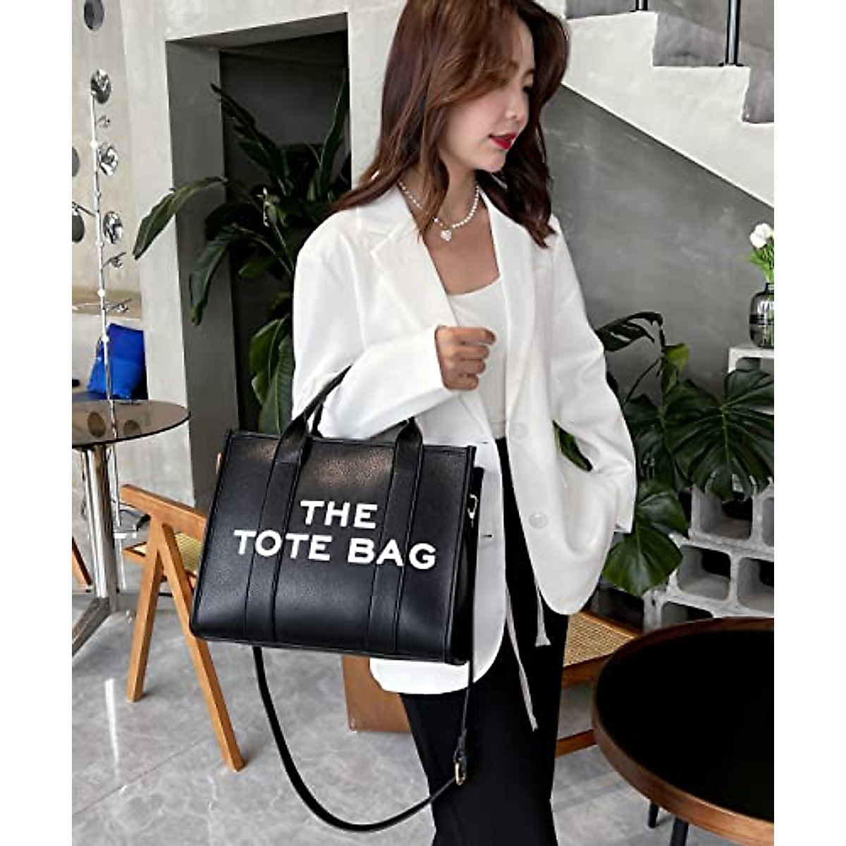 JBB Tote Bags for Women Oversized PU Leather Crossbody Bags Top-Handle Shoulder Tote Bags