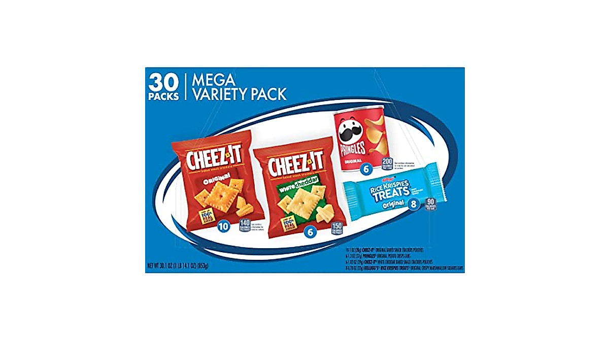 Kellogg's Mega Variety Pack Snacks 30 Count - Perfect for On-the-Go