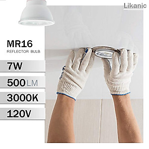 Likanic PAR16 LED Bulbs,7W(50W Eqv.) 500lm E26 Medium Base Dimmable Spotlight, 35°Beam Angle 3000K Warm White, MR16 Reflector Bulbs 5 Pack,T-L12MR16D-7W-CB