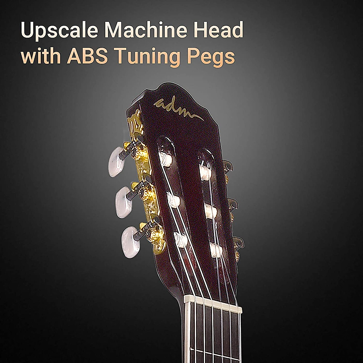 ADM Full Size Classical Nylon Strings Acoustic Guitar 39 Inch Classic Guitarra Starter Bundle for Adult with Free Lessons, Gig Bag, Tuner, Footstool, Kids Student Beginner Kits, Nature