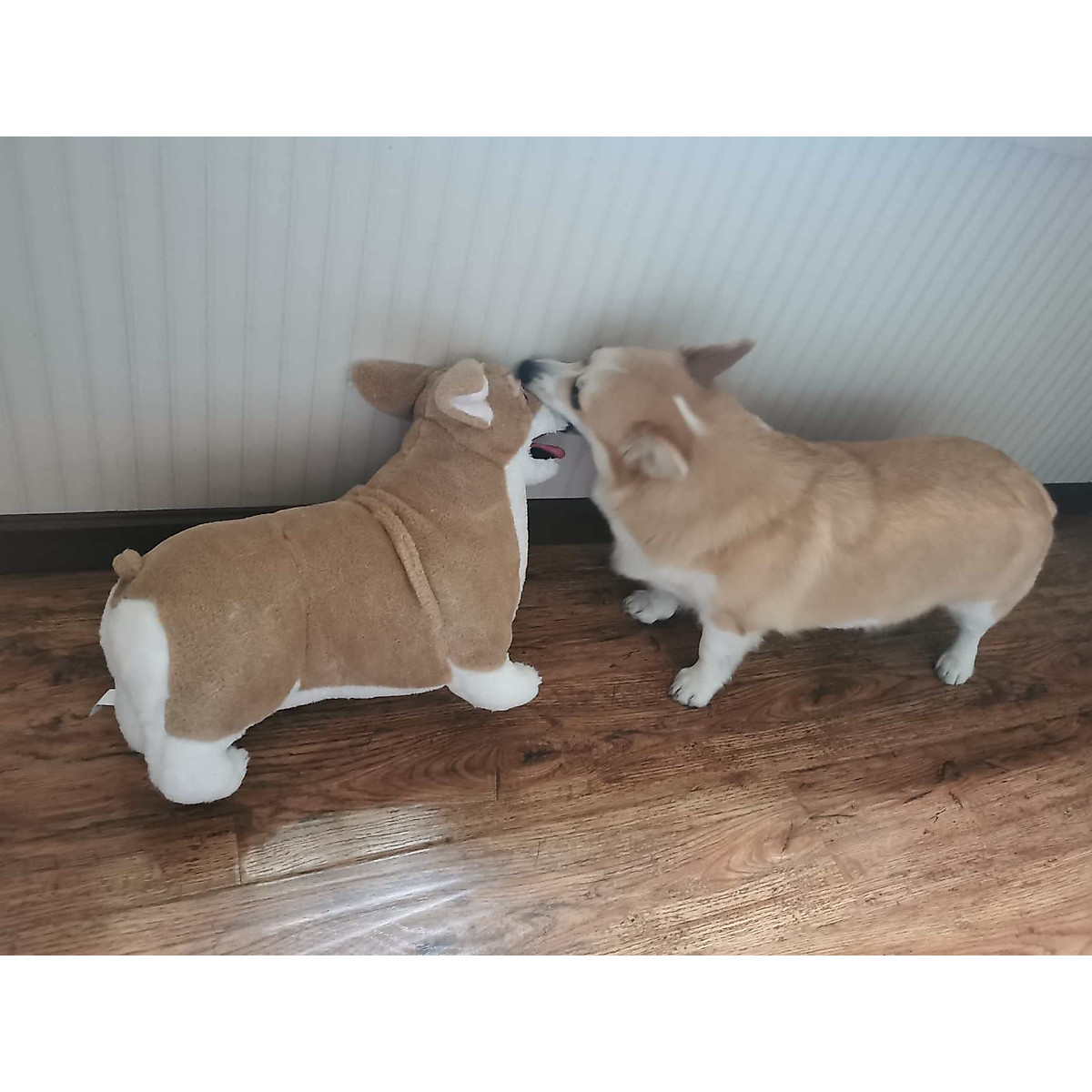 Corgi Dog 20 Inch Realistic Lifelike Louie Welsh Corgi Dog Plush Stuffed Animal Pet Dog Huggle Furry Corky