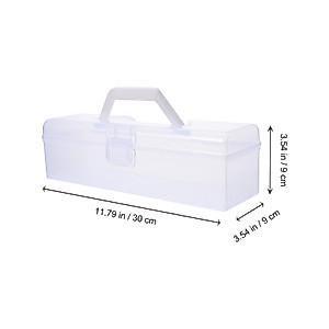 VICASKY Plastic Storage Box, 2pcs Clear Organizer Container with Handle, Multipurpose Storage for First Aid, Sewing, Painting Arts Tools