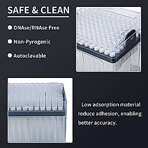 FOUR E'S SCIENTIFIC 960pcs Universal Filter Pipette Tips 1mL 1000uL Filtering Pipettor Tips Racked Non-pyrogenic DNAse/RNAse Free Autoclavable 10 Racks 96 Tips/Rack (960 Tips)