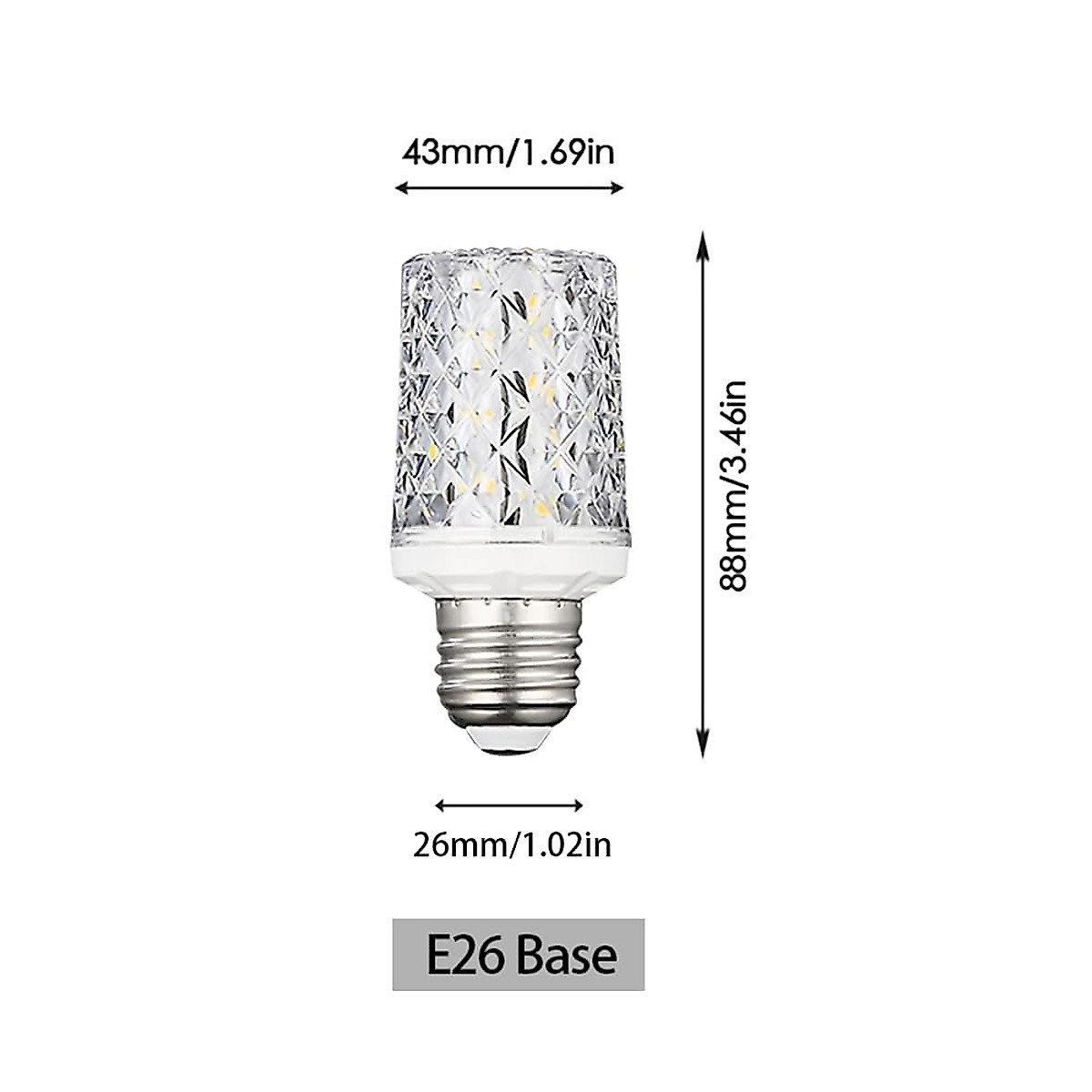 E26 LED Bulbs,Modern Craft Crystal lamp,4000K Natural Light 18W LED Light Bulbs Equivalent 100W,360° Beam Angle,AC 85-265V, Edison Screw SES LED Corn Lamp, Not Dimmable(4 Pack)