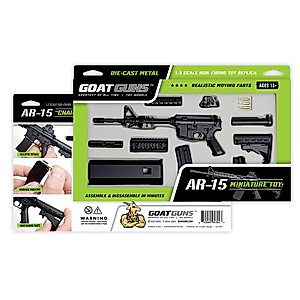 GoatGuns Miniature AR 15 Model Black | 1:3 Scale Diecast Metal Build Kit