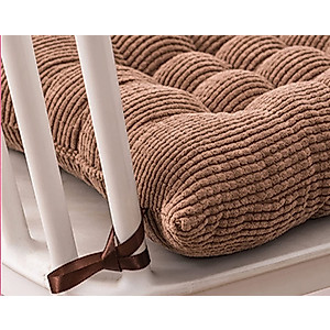 Tophacker Set of 2 Square Chair Pads Indoor Seat Cushions Pillows with Ties Thick Soft Seat Cushion for Kitchen Dining Office Chair (Color : 1, Size : 2PC 40x40x8cm)