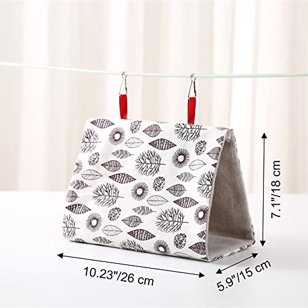 2PCS Hanging Winter Warm Bird Bed, Bird Nest House, Bird Hanging Hammock House, Plush Snuggle Bird Hammock, Hideaway Cave Bed Tent for Hamster Budgies Parakeet Cockatiel Lovebird Parrot (Leaf)