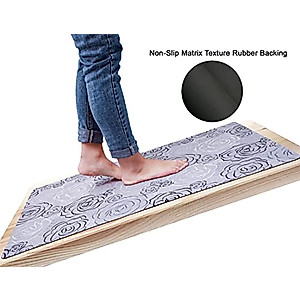 Cosilyt 1/10 Inch Ultra Thin Front Door Mat Rug Indoor Entrance Inside Non Slip, Large Waterproof Rubber Kitchen Rug and Interior Home Washable Door Mat, 24"×35", Morandi Grey