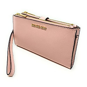 Michael Kors Women's Jet Set Travel Double Zip Wristlet (powder blush)
