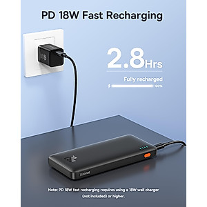 Baseus Portable Charger, 20W PD QC Power Bank Fast Charging, 10000mAh Slim Battery Pack Charger Portable with USB C in&Out for iPhone 15 14 13 12 11 Samsung S23 S22 Google LG iPad