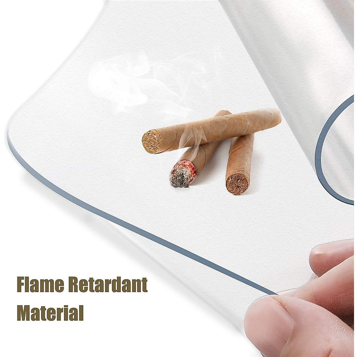 Kuyal Chair Mat, Rolling Chair Mat for Hardwood Floor, 36" X 48" Transparent PVC Home Office Floor Protector Mat (36" X 48" with Lip)