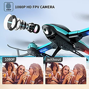 4DRC V10 Drone with 1080P HD Camera for Kids Adults,Helicopte Mini Foldable RC Quadcopter WIFI FPV Live Video for beginners,3D Flips, Gestures Selfie, Altitude Hold, Waypoint Fly,One Key Start, 2 Batteries