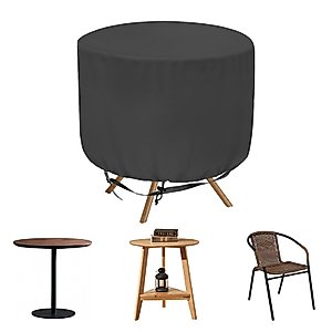 Patio Table Chair Cover Black, 23" DIA X 18"H, Outdoor Table Chair Cover,Outdoor Patio Furniture Cover Waterproof for Deck Box , Coffee Table and Chairs