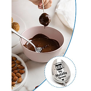 Advivio Funny Engraved Stainless Steel Dessert Spoons Coffee Spoon, Ice Cream Spoon, Gifts for Women, Men, Sister, Brother Birthday Graduation Christmas Gifts