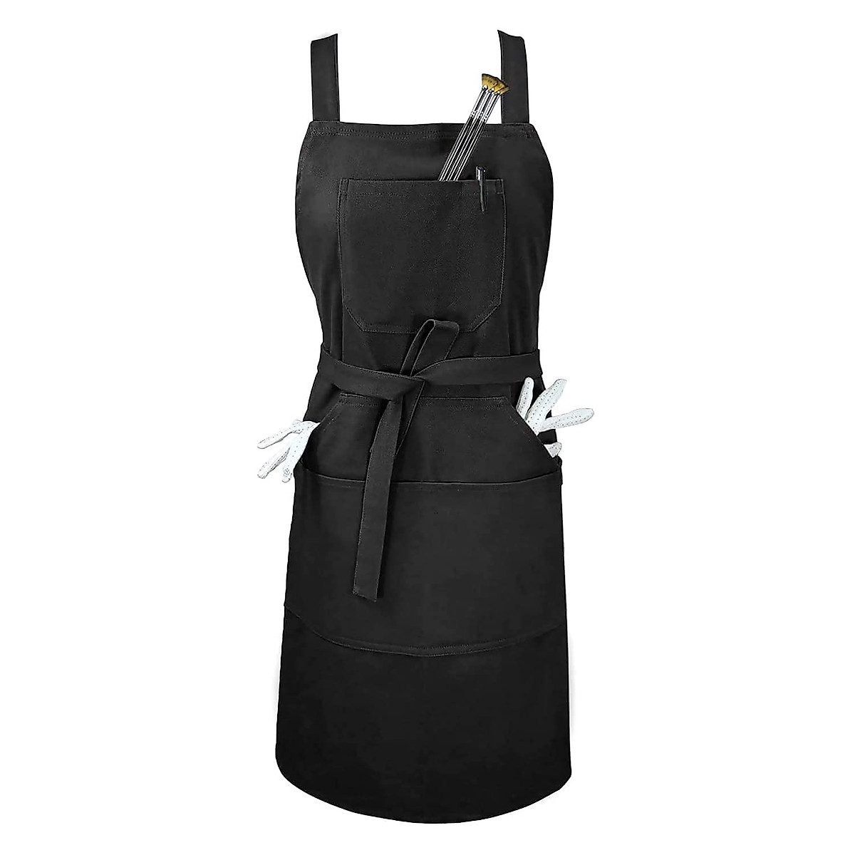 Aiden Brothers Work Apron with Large Pockets - Cotton Canvas - For Men, Women, 27"X31"