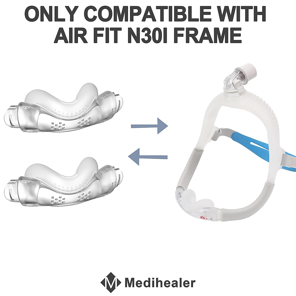 Medihealer 2 Packs Replacement Cushion for Airfit N30i(M), 2 Packs Old Version Curved Nasal Cradle Cushion Compatible with N30i, Soft & Comfortable Great-Value Supplies