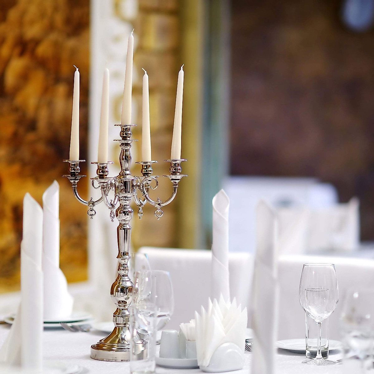 Rambue 10" Ivory Taper Candles - 8 Pack Classic Ivory Candlesticks - Dripless Cream Tapered Candlesticks for Weddings, Dinner Candles, and Home Decor - 8 Hours Burn Time