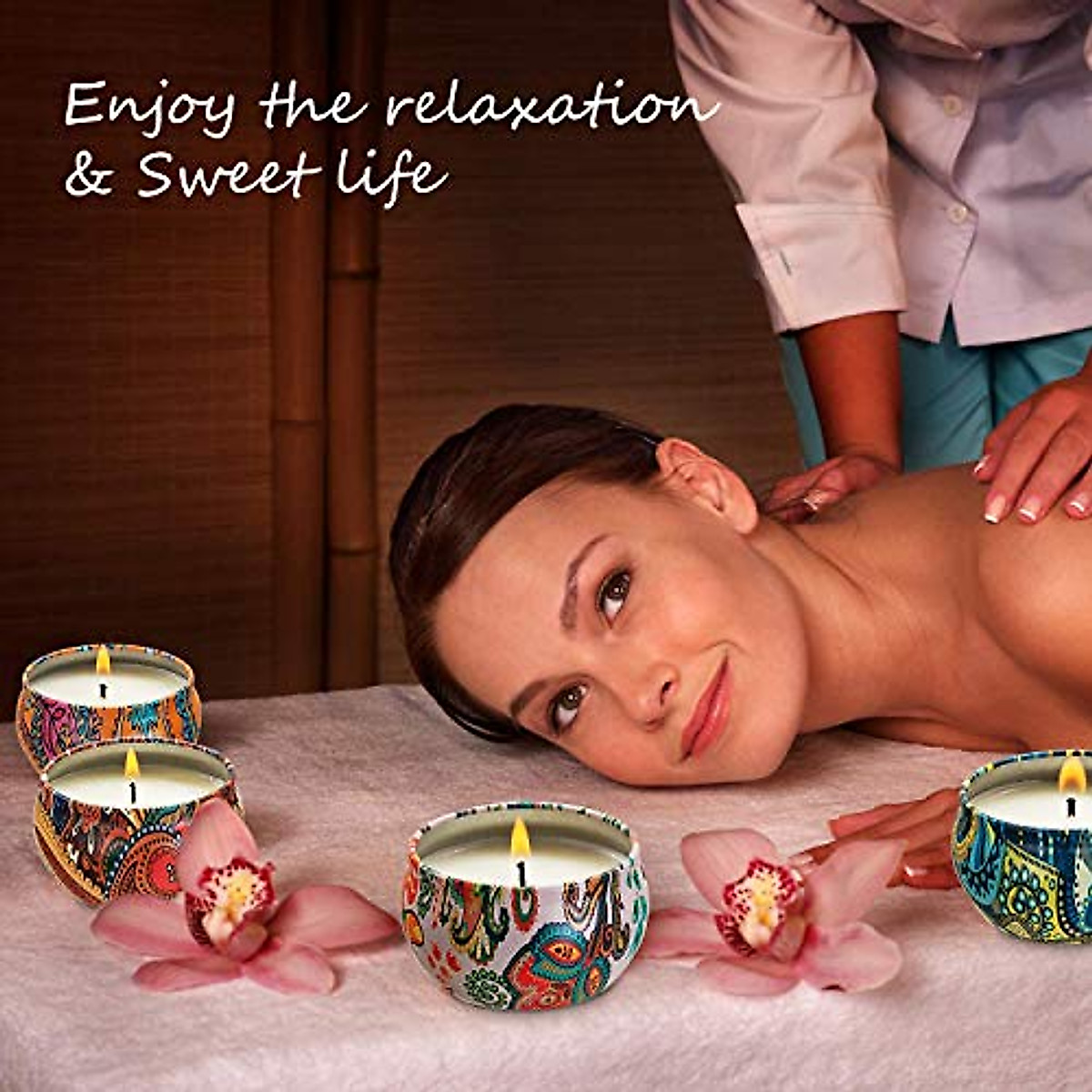 YIHANG Scented Candles Gift Set Soy Wax Tin Candles, Natural Fragrance Candles for Stress Relief and Aromatherapy Candles - 16 X 2.5 Ounce