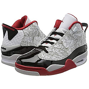 Nike Men's Air Jordan Dub-Zero Shoe, White Black Varsity Red Neutral Grey, 9.5