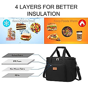 MOYAQI Large Soft Sided Picnic Cooler Bag 15L Insulated Leak Proof for 24 Cans of Beverage or Beer Storage, Collapsible Cooler Lunch Bag for Camping, Lunch, Beach, Picnic, Road Trips, Shopping, Travel