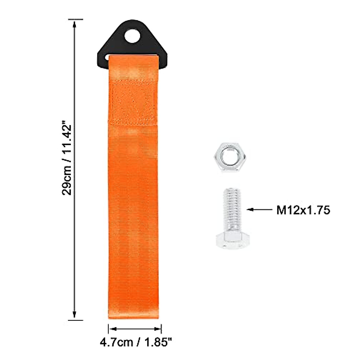 X AUTOHAUX 2pcs Orange Universal Car Tow Towing Hook Bumper Trailer Belt Strap