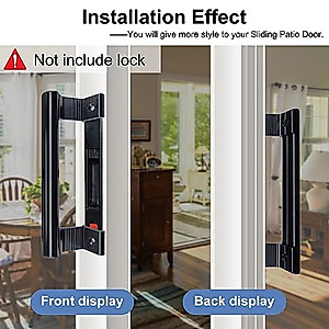 Young Dance Sliding Door Handle 8" Aluminum Alloy Sliding Glass Door Pull - Patio Door Handle Fits 6-5/8 in Mounting Holes for Old or Damaged Door Pull - Perfect for Patio and Glass Doors (Black)