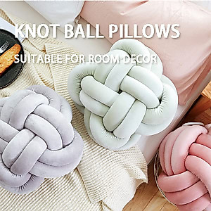 NDIAO Knot Ball Pillows Dark Grey Velvet Knot Pillow Ball for Sofa 12x12 Round Knot Throw Pillows Soft Decorative Cushions Bedroom Decor