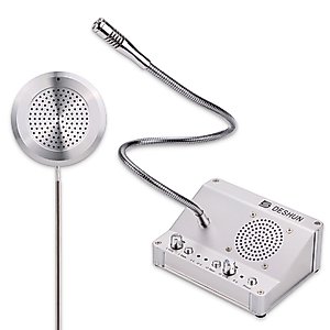 DESHUN Window intercom, Window Speakers, Dual-Way Window Counter intercom Microphone, for The Business/Bank/Office/Hospital/Station/Catering/Ticket Window to Provide Communication Solutions