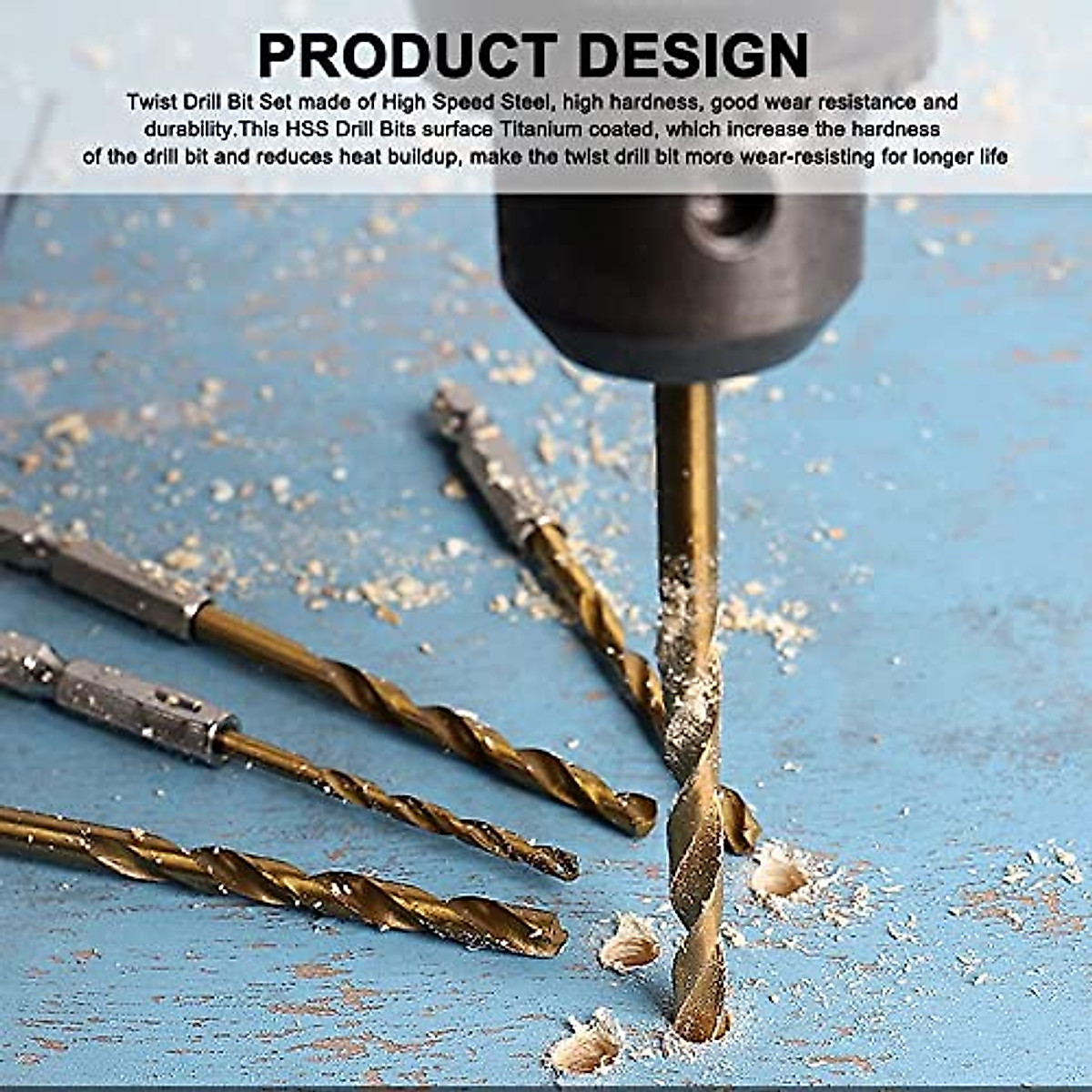 Utoolmart Hex Shank Drill Bit Set, 26pcs (13Pcs x 2Set) HSS Titanium Coated Impact Twist Drill Bits Set, 1/4" Hex Shank Screw Metric Tap Drill, for Wood, Steel, Metal, Plastic