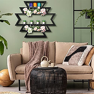 Geelin Aztec Shelves Aztec Crystal Display Shelf Wall Hanging Display Holder Geometrical Shape Essential Oil Shelf Farmhouse Shelves for Bedroom, Living Room and More