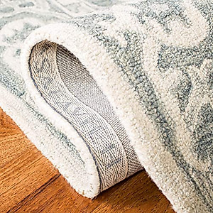 SAFAVIEH Aspen Collection 7' Square Grey / Light Grey APN122A Handmade Boho Braided Tassel Wool Area Rug