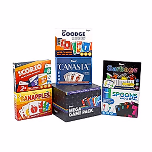 Regal Games Mega Card Family Game Pack with Canasta, Spoons and a Spork, Garbage, ScorZo, The Goodge Rules, and Banapples Decks