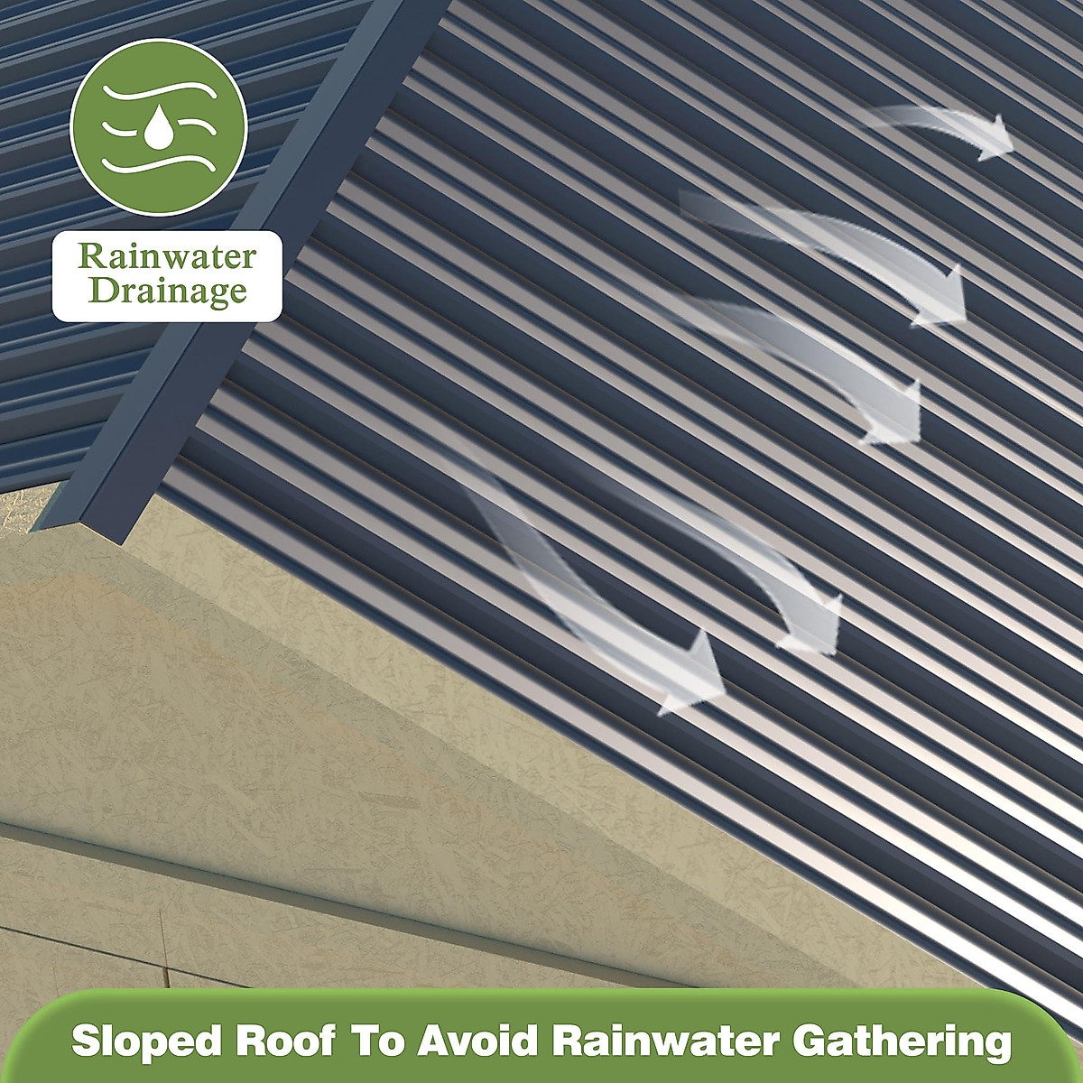 MUPATER 12 ft x 9 ft Outdoor Wood Shed with Metal Roof, Lean-to Storage shed Garden Furniture Tools with Lockable Door and Vents for Garden, Patio