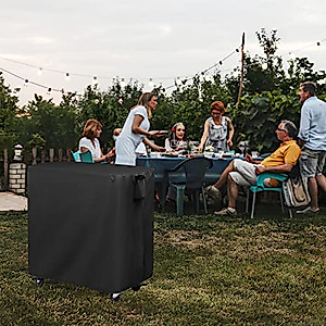 Hengme Cooler Cart Cover,Outdoor Beverage Cart Patio Ice Chest Protective Covers,Waterproof 420D Heavy-Duty Cooler Cart Cover for Patio Kitchen Island Bar Cart (37‘’ x 21‘’ x 32‘’)