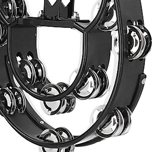 Hand Hi Hat Tambourine Double Row Bells Metal Jingles Musical Percussion Instrument for KTV Party